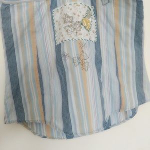 Free People | Tops | Free People Sz 4 S Womens Blue Stripe Tank Top ...